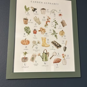 Garden Alphabet Watercolor Nursery Art Garden ABC Print Playroom Decor ...