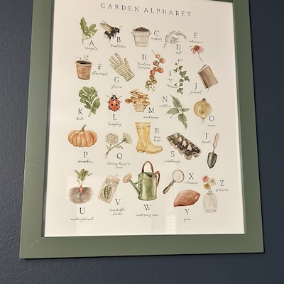 Garden Alphabet Watercolor Nursery Art Garden ABC Print Playroom Decor ...