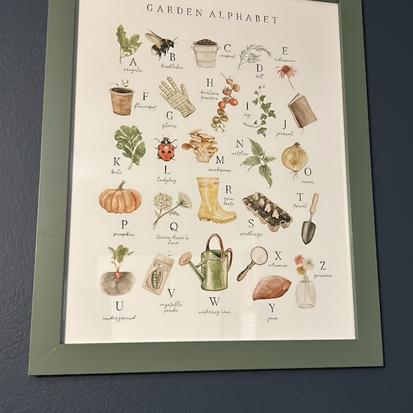 Garden Alphabet | Watercolor Nursery Art | Garden ABC Print | Playroom ...