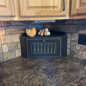 Corner Solid Wood Bread Box Wood Breadbox Corner Breadbox - Etsy