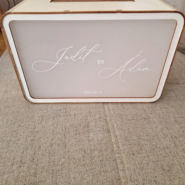 Wedding Card Box, Personalized Wooden Envelope Box for Wedding, Custom ...