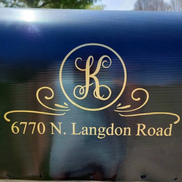 Custom Monogram Mailbox Vinyl Decal - Custom Monogram Mailbox Vinyl ...
