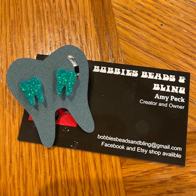 Dental Earrings, Floss, Molar Tooth, Toothbrush and Toothpaste, Tooth ...