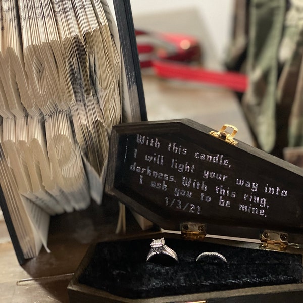 Vintage Inspired Coffin Ring Jewelry Box Victorian Gothic Skull Wedding ...