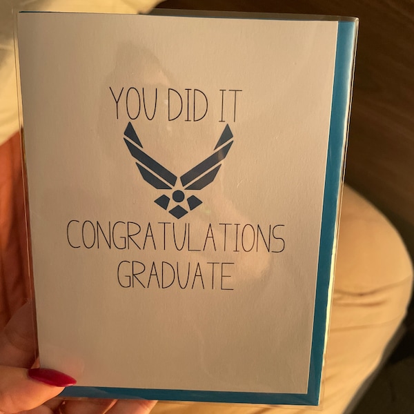 Air Force Graduation Card - Military Grad Airman You Did It Blue Kraft ...