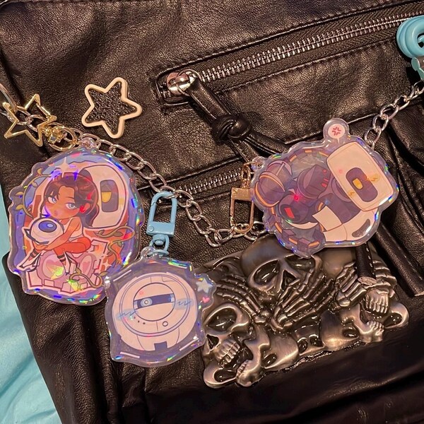 Portal 2 Glados Epoxy Glitter Keychain 2.5" Double Sided - Etsy