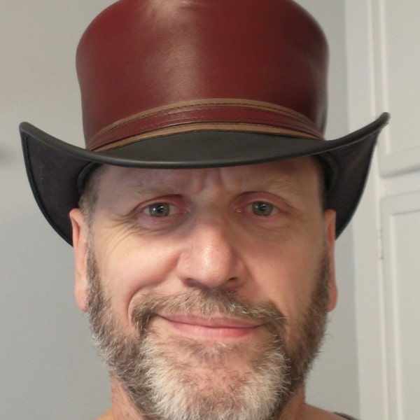 Steampunk Chopper Cross Leather Black Motorcycle Top Hat Biker - Etsy