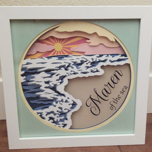 3d Beach Shadow Box Svg 3d Beach Svg 3d Layered Svg Files for Cricut ...