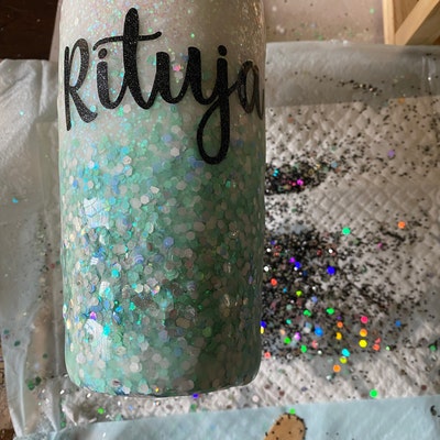 Glitter Name Decal Glitter Name Sticker Glitter Decal Wine Glass Decal ...