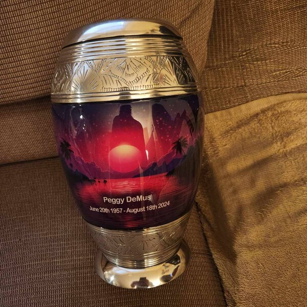 Engraved Ocean Wave Surfer Funeral Urn for Human Ashes Adult Upto 200 ...
