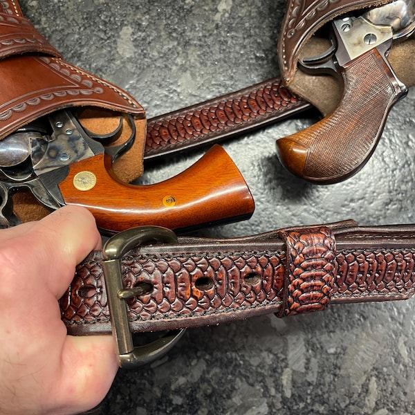 Leather Bear Belt, Handmade Brown Belt, Western Belt for Men ...