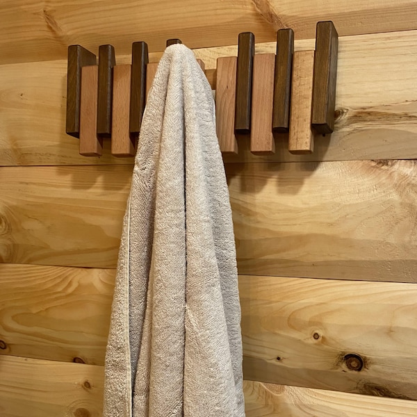 Solid Wood Piano Coat Rack, Wall Mounted Handmade Coat Hat Hanger ...