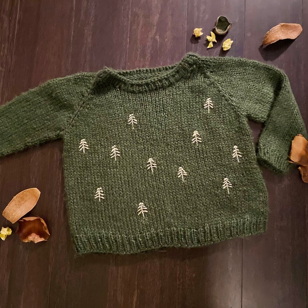 KNITTING PATTERN // Little Forest Jumper // Kids Knit Sweater Pattern ...