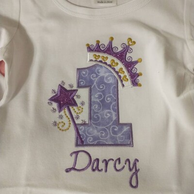 Princess Birthday Shirt, Princess Party, 1st 2nd 3rd 4th 5th 6th 7th 8th 9th Birthday, Glitter ...