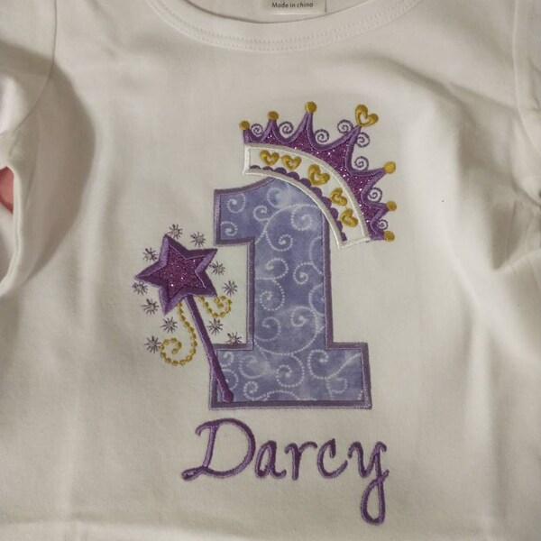 Princess Birthday Shirt, Princess Party, 1st 2nd 3rd 4th 5th 6th 7th 8th 9th Birthday, Glitter ...