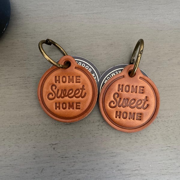 12 Gauge Leather Keychain Circle - Etsy