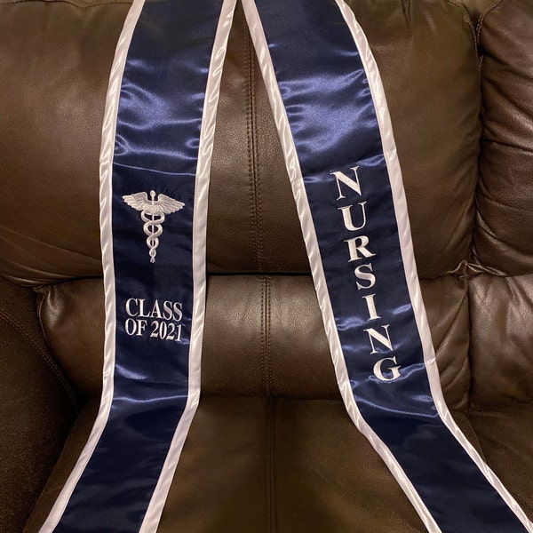 Custom Embroidered Nursing Graduation Stole, Class of 2026, Grad Sash ...