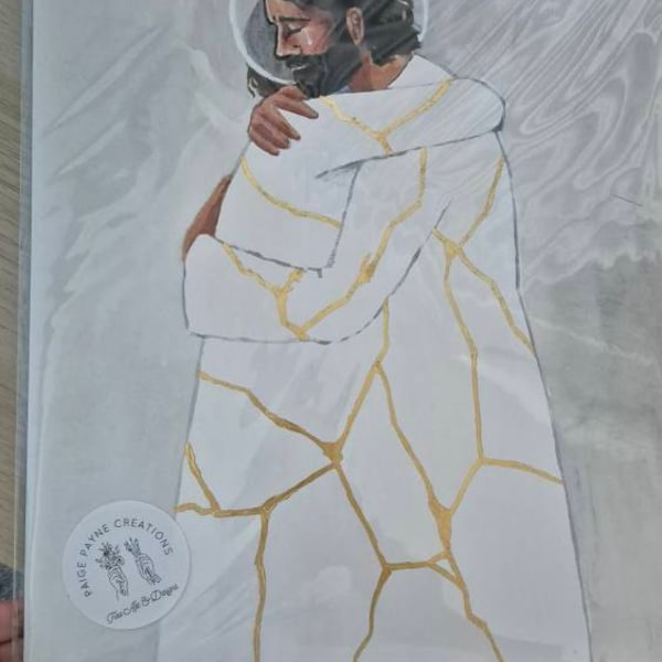 Kintsugi Christ Print: 'he Binds up the Broken Hearted' - Etsy