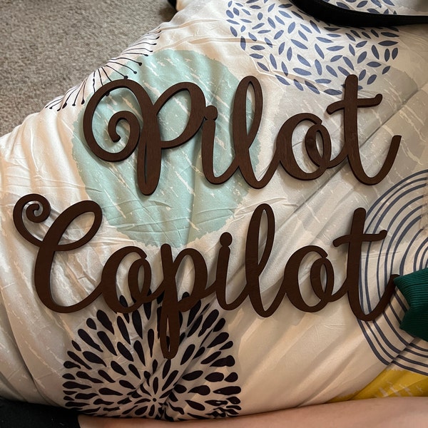 Pilot & Copilot Chair Sign Chair Wedding Chair Sign Wooden Chair Sign ...