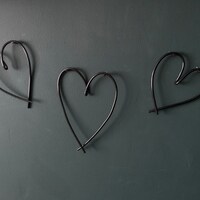 Trio of Wire Hearts, Wire Heart Decoration - Etsy
