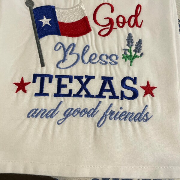 BOGO Free! God Bless Texas Embroidery Design | Texas Flag Embroidery ...