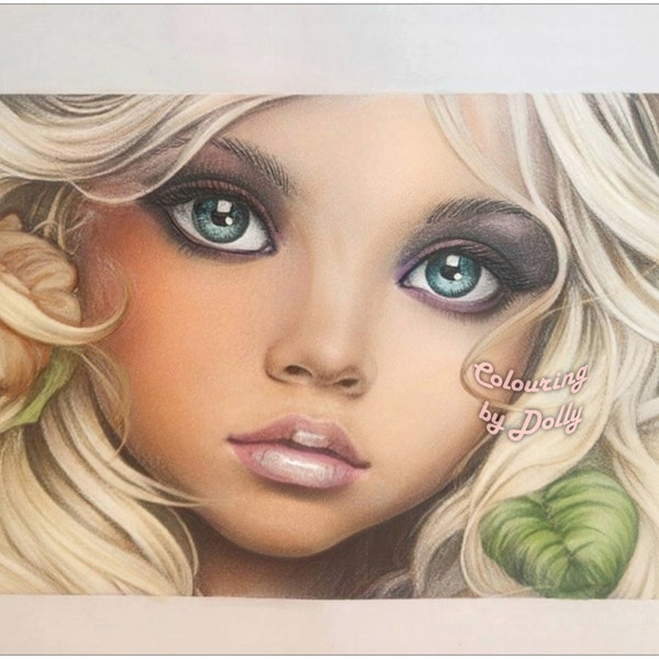 Beautiful Princesses Coloring Page Grayscale Adult Printable Coloring ...