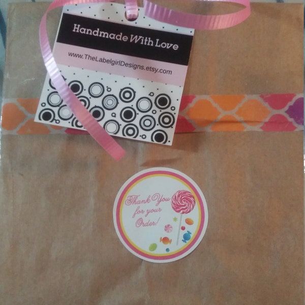 Round Custom Candy Favor Labels / Stickers - Lollipop & Candy ...