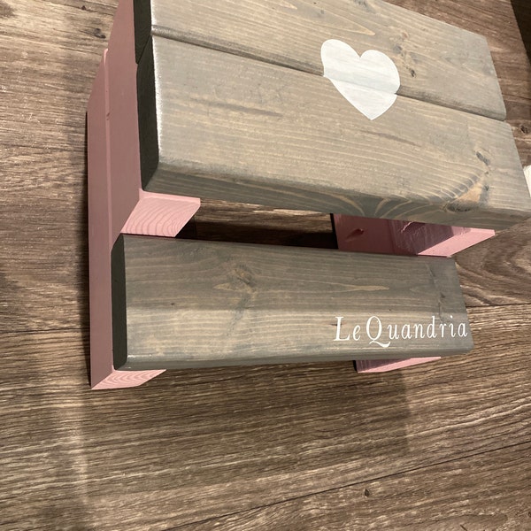 Personalized Rustic Kids Step Stool With Graphic - Etsy