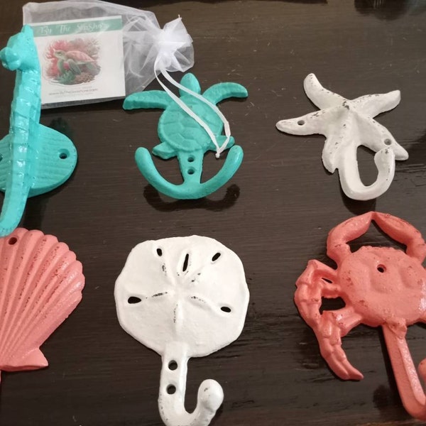 Beach Decor Cast Iron Sanddollar Wall Hook - PICK YOUR COLOR - Etsy