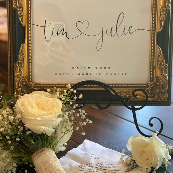 Personalised Print, Custom Couple Names and Date Print, Personalised ...