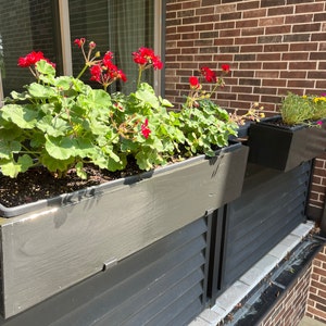 Cedar Railing Planter Box With Brackets Balcony Planter Box - Etsy