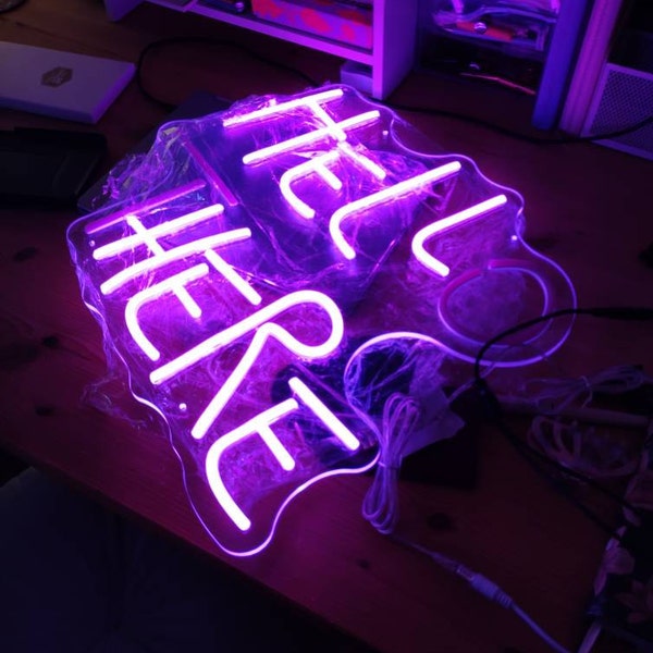 Hello There, Hell Here Neon Sign, Halloween Decor Lights, Horror Decor ...