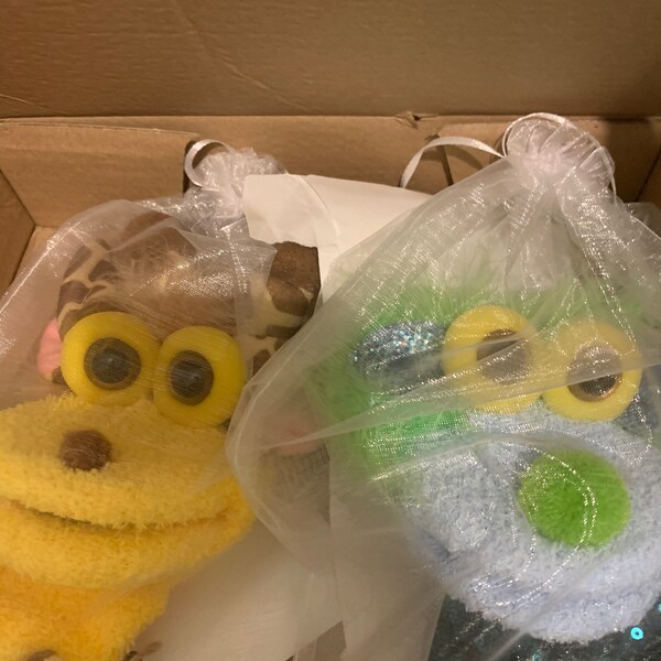 Birthday Gift Red Sock Puppet Girl With Braids, A Funny Puppet With ...