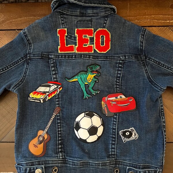 Boys Letter Patch Jean Jacket | Name Patch Jacket | Toddler Boys Custom ...