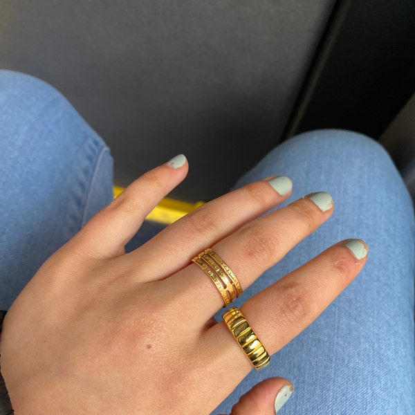 Thick Minimalist Ring Band by Caitlynminimalist • Gold Chunky Ring • A ...