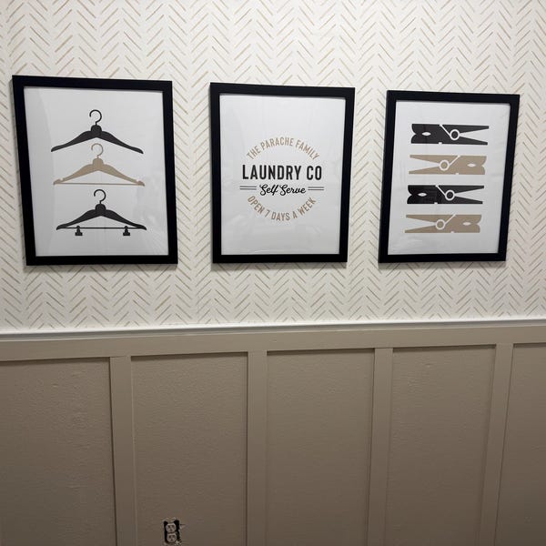 Laundry Room Prints Personalized Laundry Sign Set of 3 Custom Laundry ...