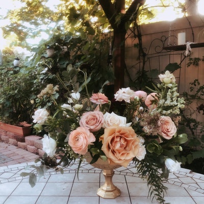 Gold Compote Bowl, Gold Compote Vase, Pedestal Vase, Wedding ...