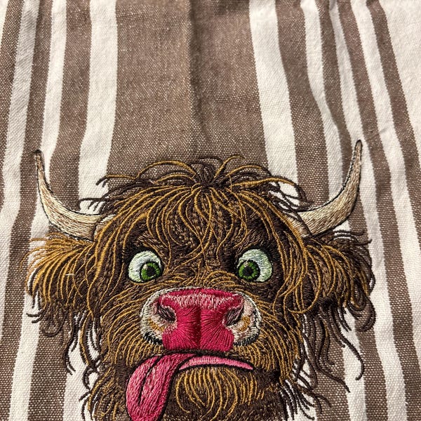 Baby Highland Cow Embroidery File, Farm Animals Embroidery File, Cute ...