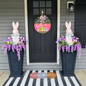 Happy Easter Front Door Decor Easter Welcome Sign Hello Peeps Easter ...