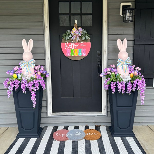 Happy Easter Front Door Decor | Easter Welcome Sign | Hello Peeps ...