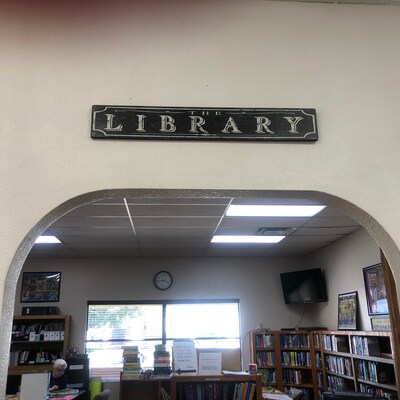 Antique Style the Library Wood Sign Handmade Rustic Wooden Decor - Etsy