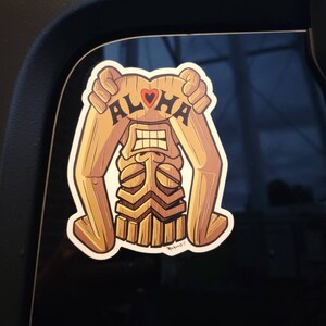 Aloha Tiki Sticker, Tiki Sticker, Aloha, Hawaii Sticker, Die Cut ...