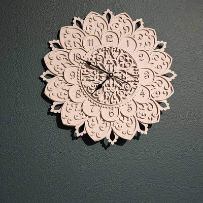 Decorative, BOHO Wooden Wall Clock, French Vintage Chic, Multi Layered ...