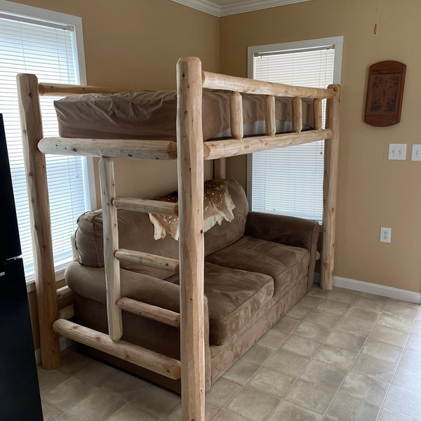 Handcrafted White Cedar Log Loft Bed - Full - Solid Wood/made in Usa ...