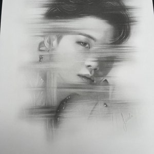 BTS SUGA Pencil Drawing : PRINT From Original Fanart - Etsy