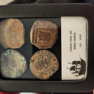 4 Ancient Pirate Coins in Glass Case INSANE DEAL Authentic Quality ...