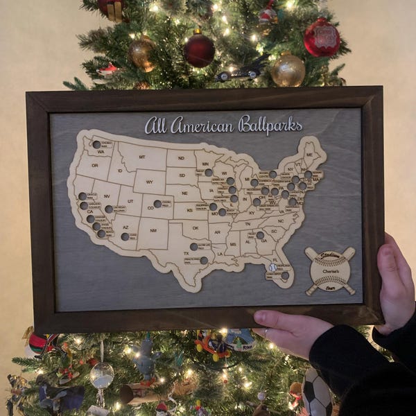 Custom Baseball Stadium Travel Map Tracker, Personal Ballpark Stadium ...