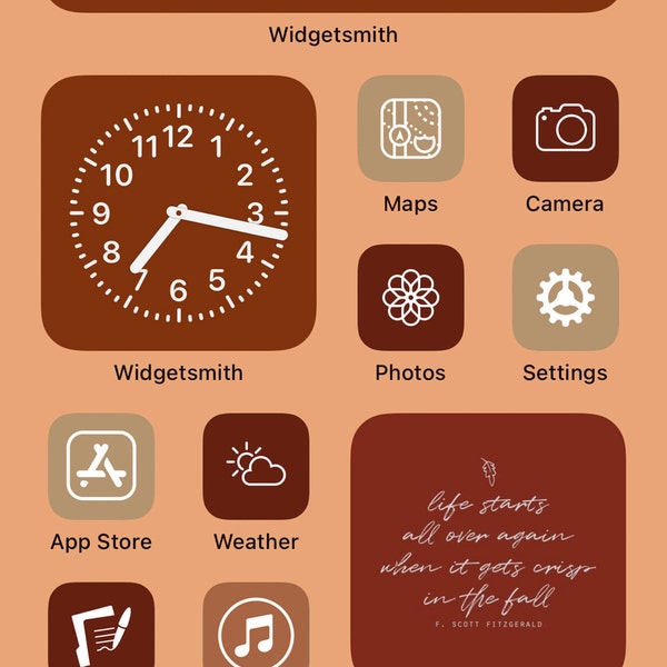 Fall Aesthetic | 300 Aesthetic Custom App Icons Pack | iPhone Ios 14 ...
