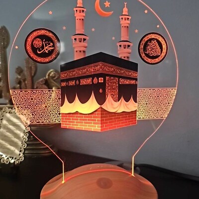 Kaaba With Name Night Lamp, İslamic Room Decor, Gift for Muslim Friend ...