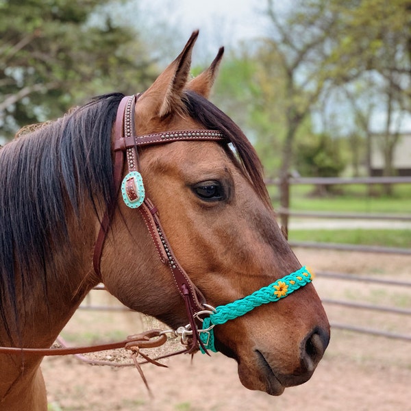 Sunflower Paracord Bitless Bridle, Sidepull Attachment. - Etsy